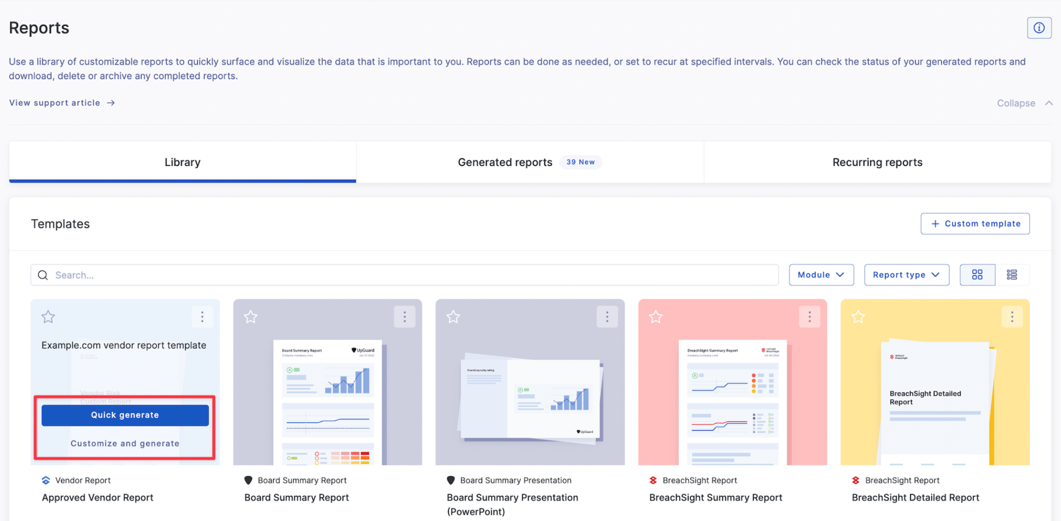 How to create a custom report template