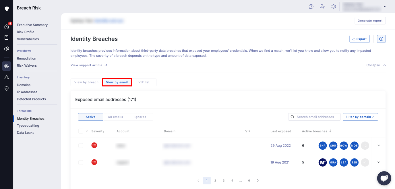 How to use UpGuard Breach Risk for Identity Breaches