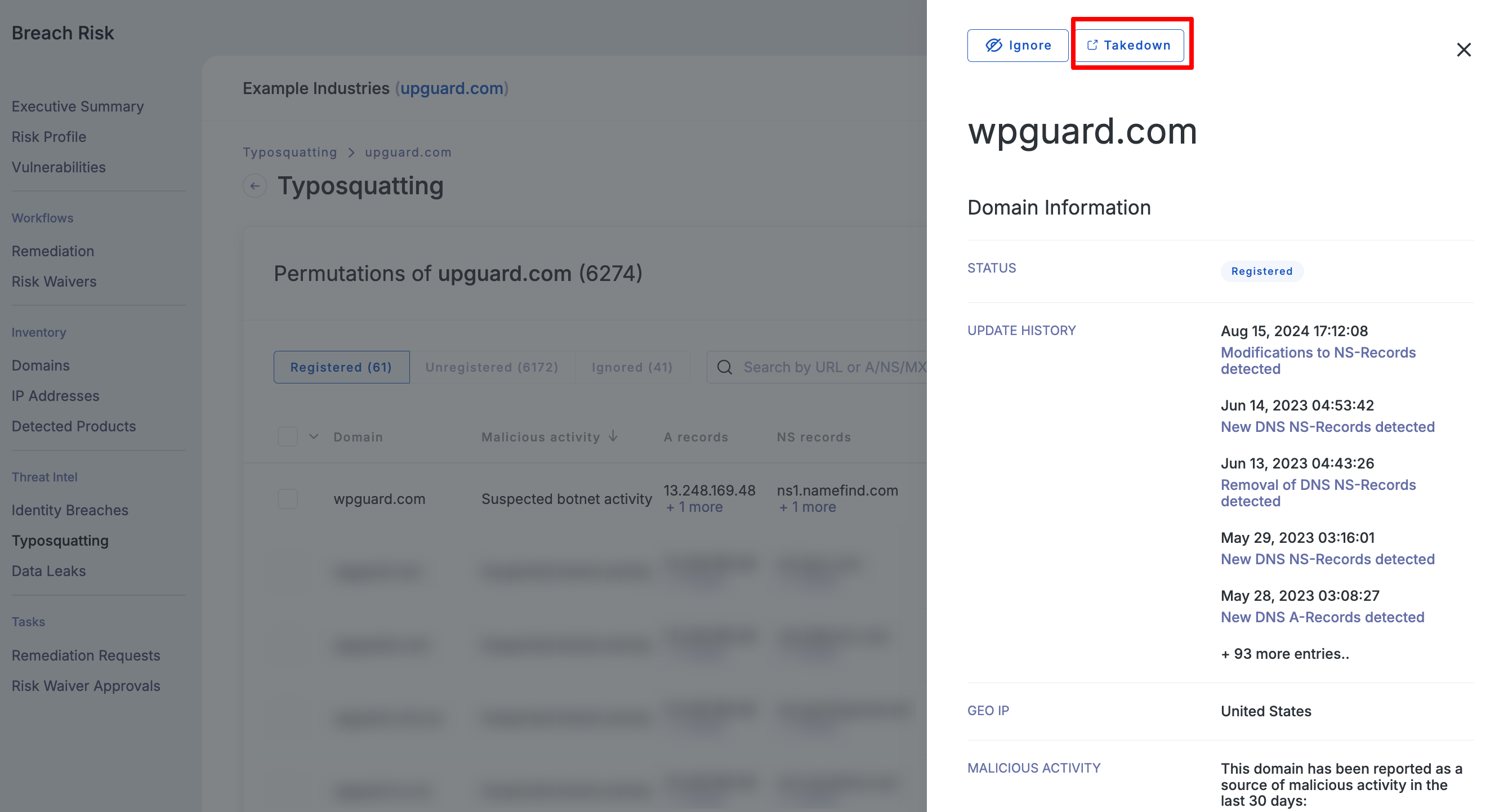 How to begin a typosquatting takedown request