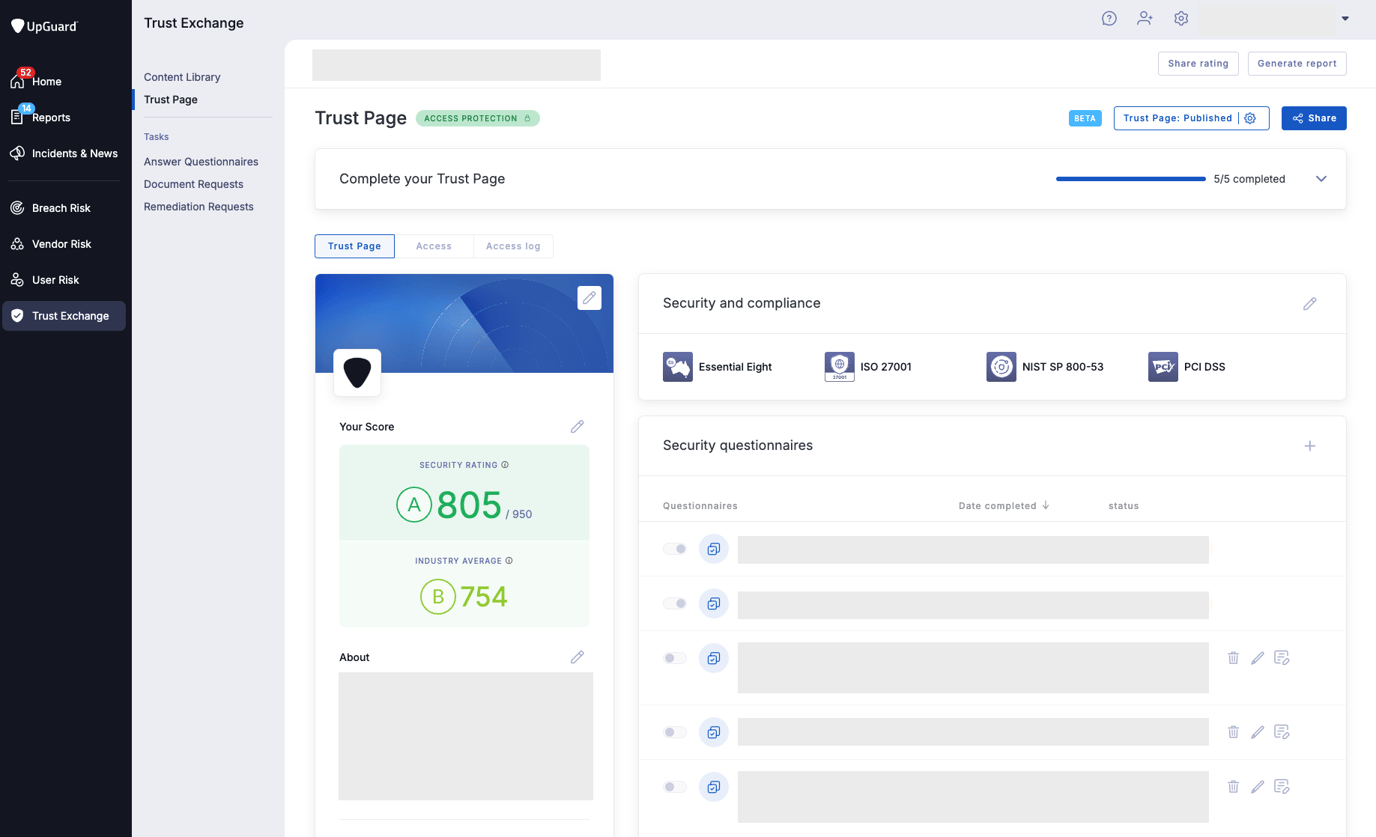 What is an UpGuard Trust Page?