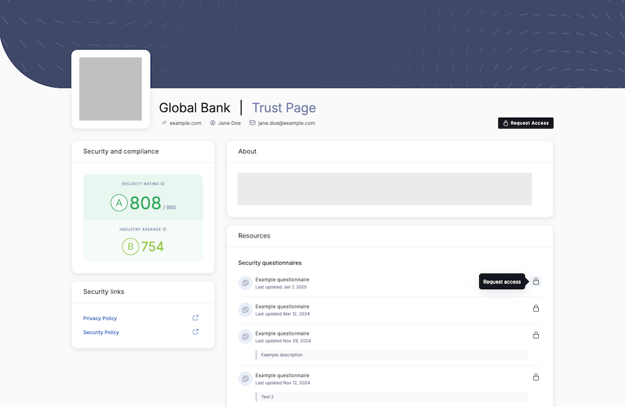 What is an UpGuard Trust Page?