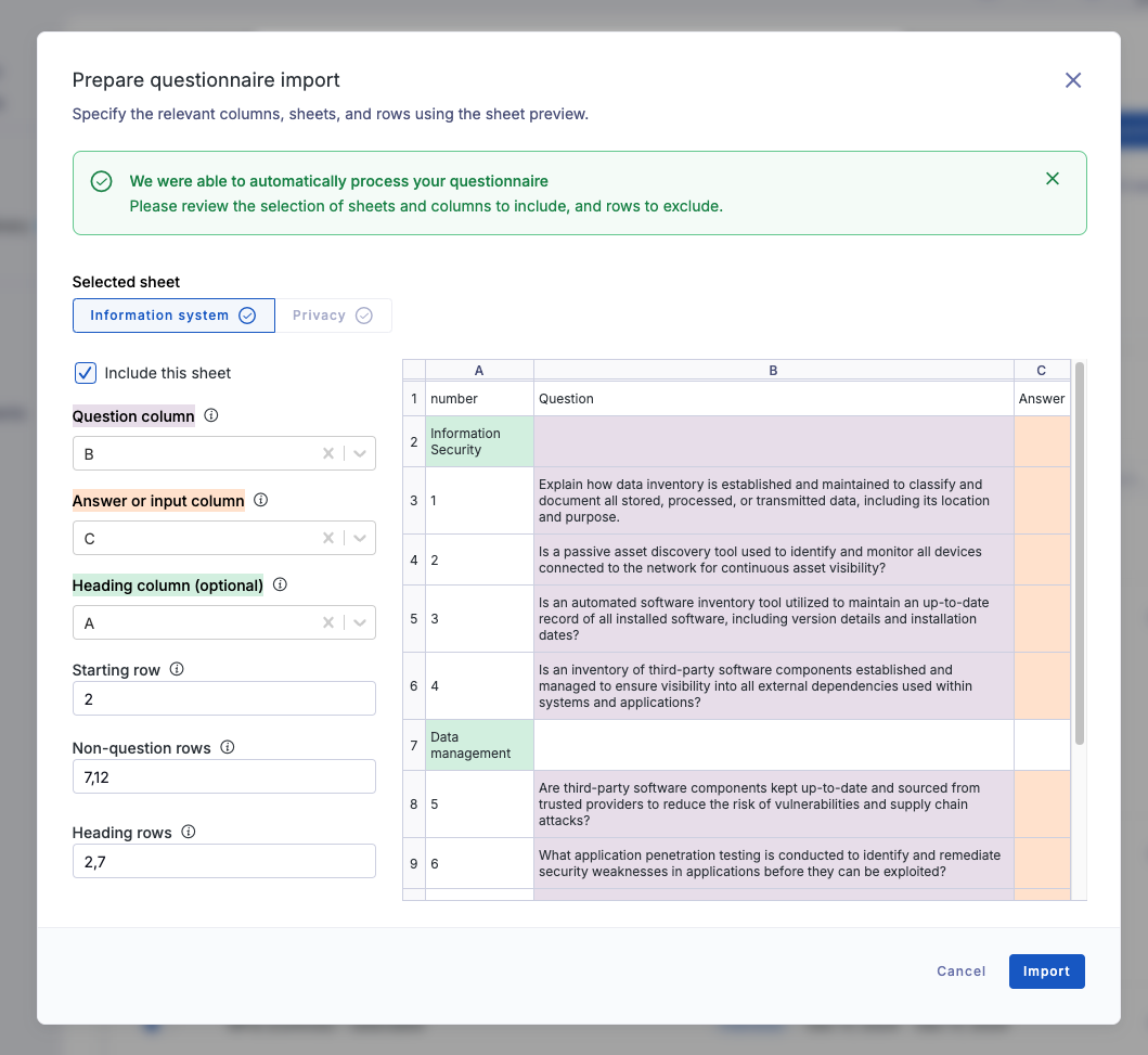 How to create a custom questionnaire