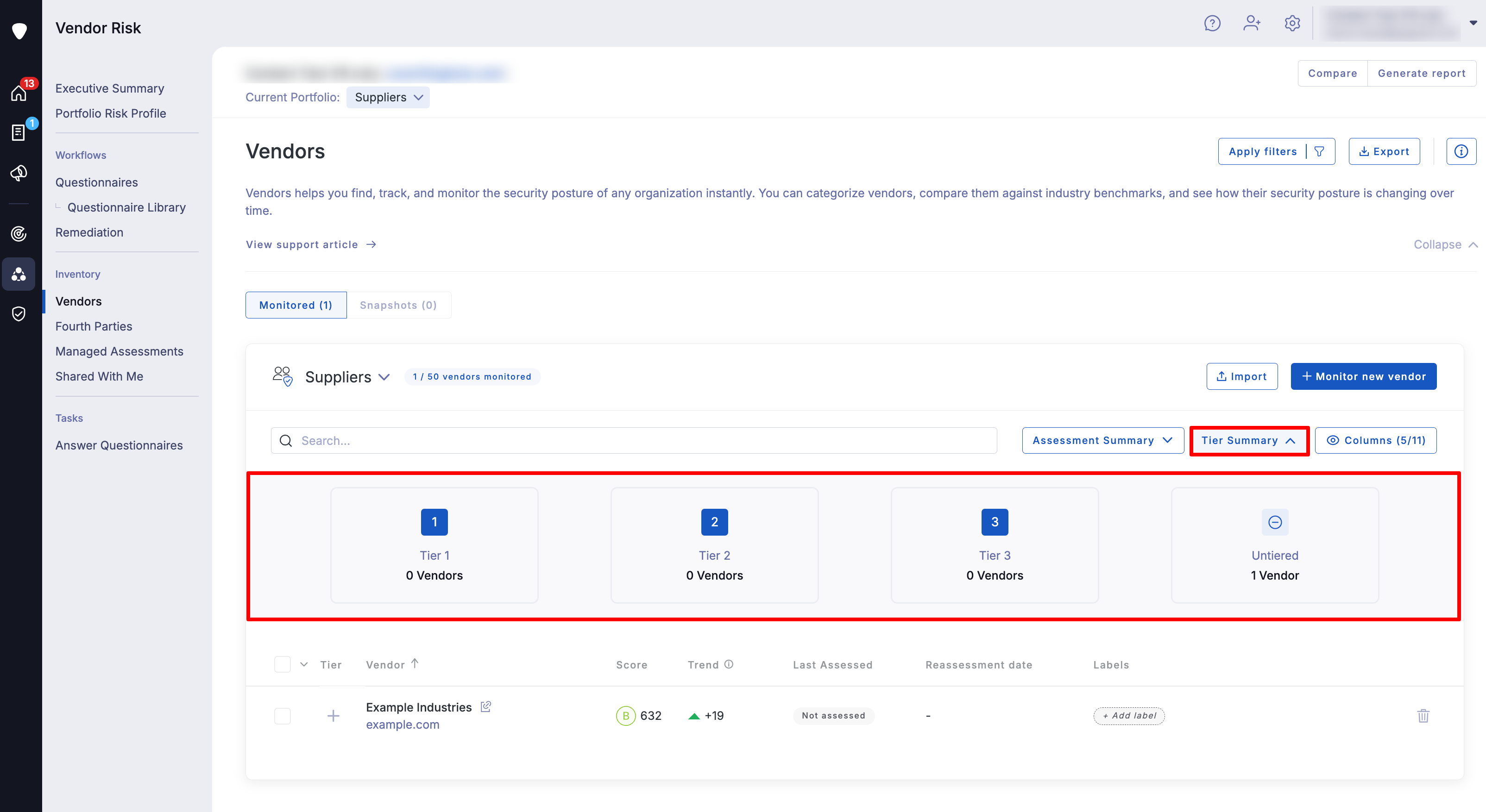 What is the Vendors section?