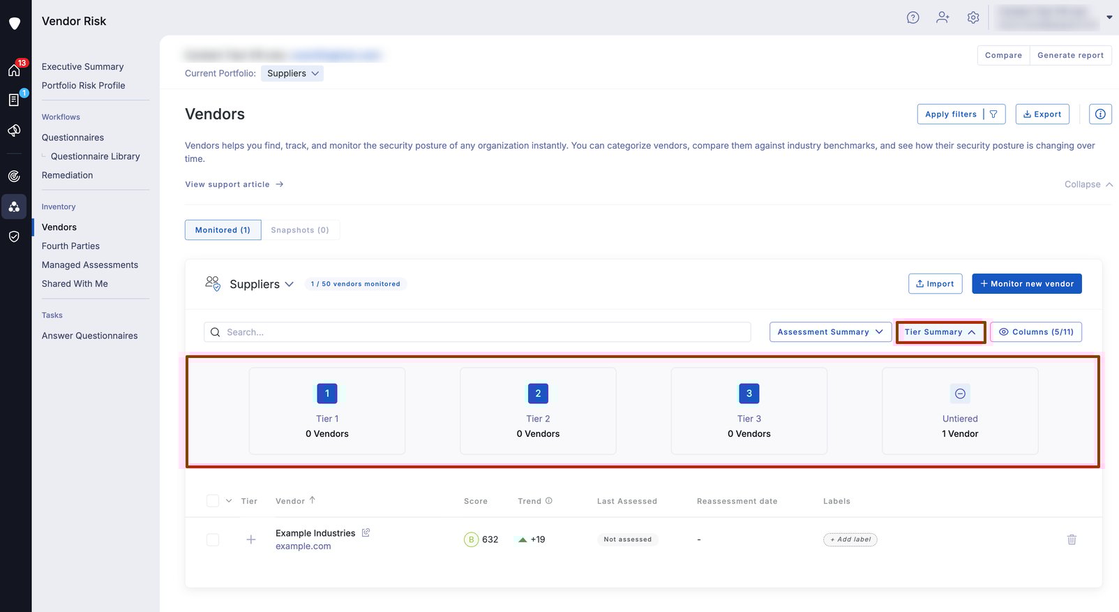What is the Vendors section?