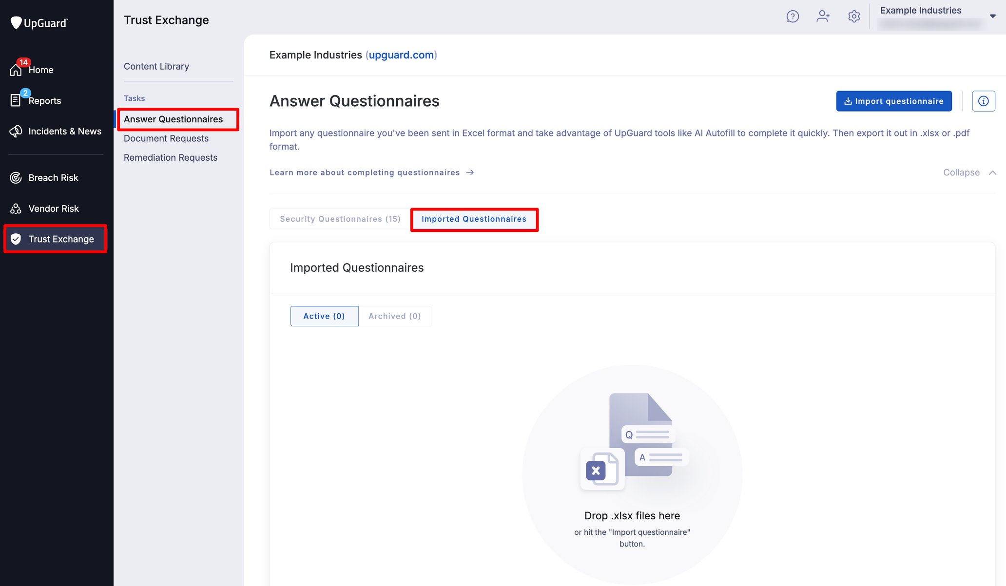 How to import and complete security questionnaires