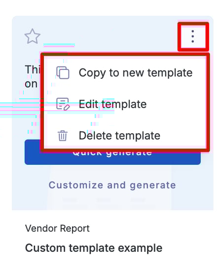How to create a custom report template