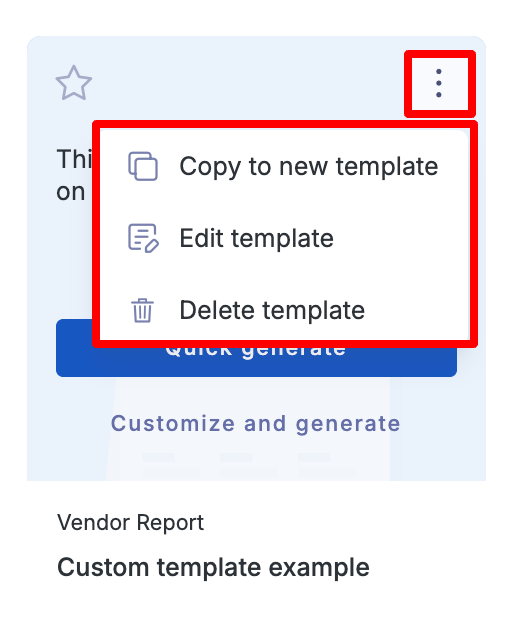How to create a custom report template
